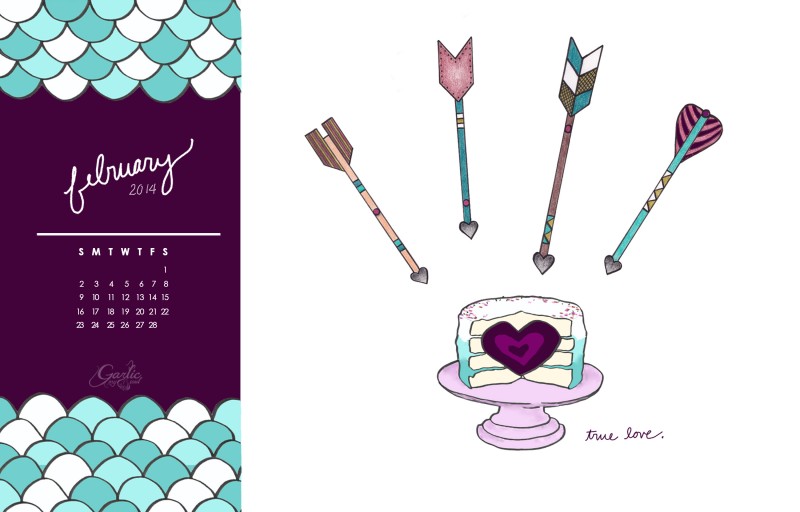 Garlic My Soul • February Desktop Calendar